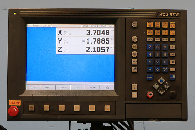 Machinery Values, Inc. - 30'' X Axis 3HP Spindle Acer Acu-Rite Mill ...