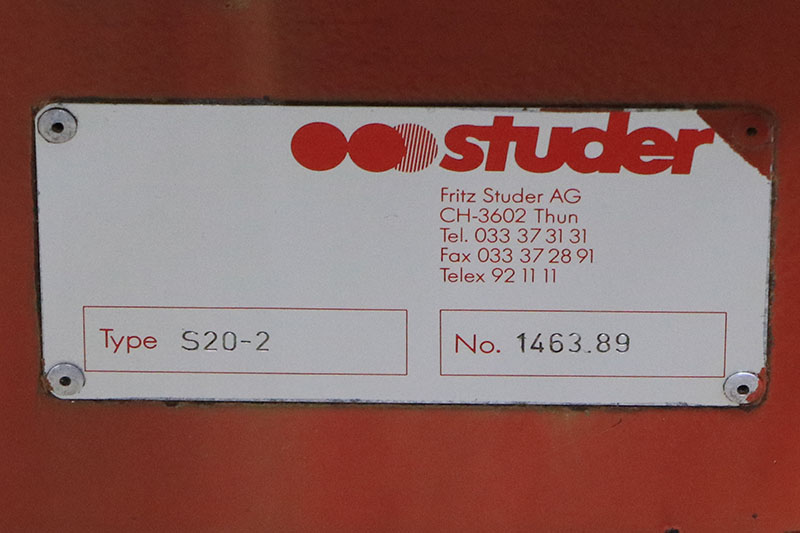 8'' Swing 16'' Centers Studer S20-2, NEW 1989, I.D. SPINDLE & O.D ...