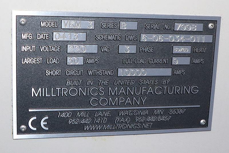 30'' X Axis 5HP Spindle Milltronics VKM3 CNC VERTICAL MILL (Ref No ...