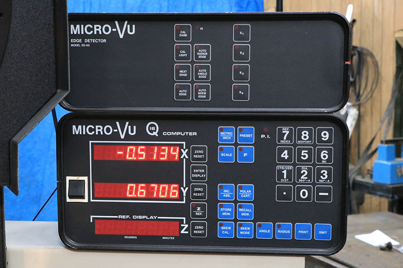 14'' Screen Micro-Vu S-14, Q16 DRO & ED-50 EDGE DET., 20X LENS OPTICAL ...