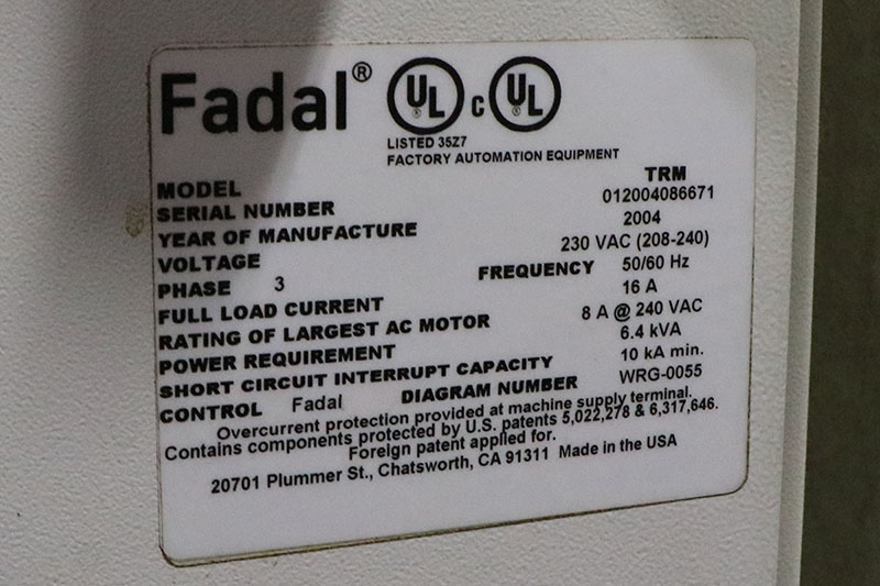 30'' X Axis 5HP Spindle Fadal TRM CNC VERTICAL MILL (Ref No: 165472 ...