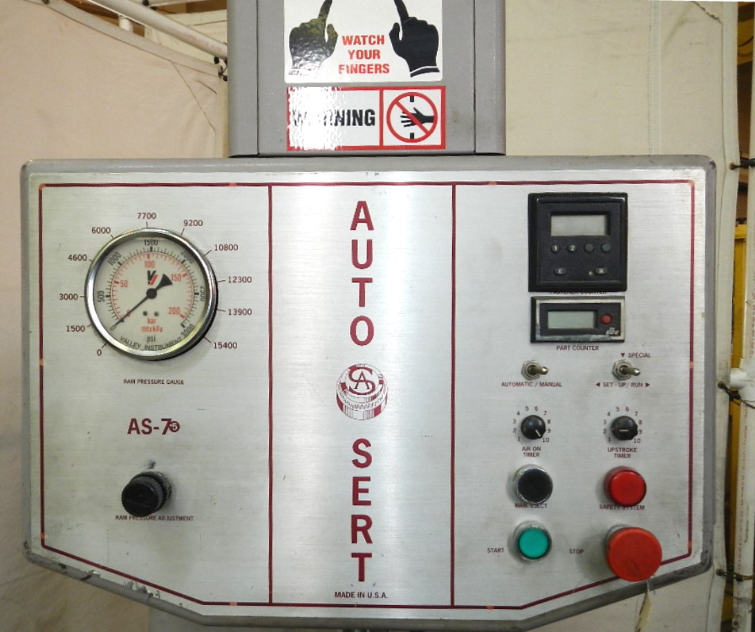 7.5 Ton 6'' Stroke Auto-Sert AS-7.5 HARDWARE INSERTION PRESS (Ref No ...