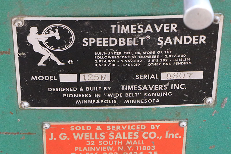 25'' Width Timesaver 125M, 1980, DRY, VARI-SPEED CONVEYOR BELT GRINDER ...