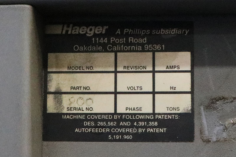 6 Ton 8'' Stroke Haeger 618 HARDWARE INSERTION PRESS (Ref No: 169008 ...